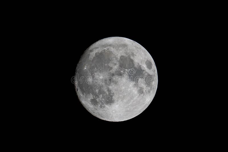 Grayscale of a Full Moon Isolated Against the Black Background Perfect ...