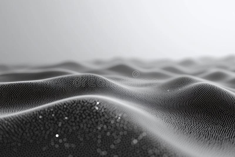 Grayscale Gray Monochromatic Connected Dots or Digital Particles Waves ...