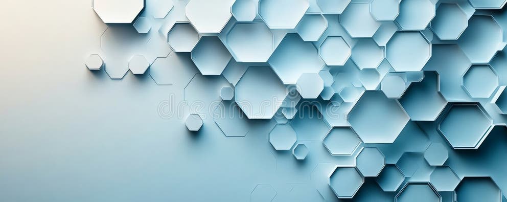 A Grayscale Hexagonal Pattern Featuring Abstract Design Elements, Depth ...