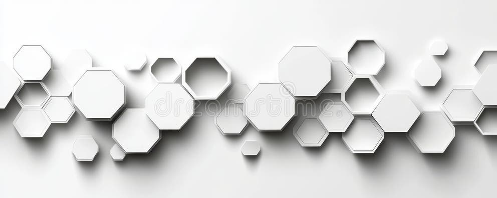 A Grayscale Hexagonal Pattern Featuring Abstract Elements, Depth, and ...