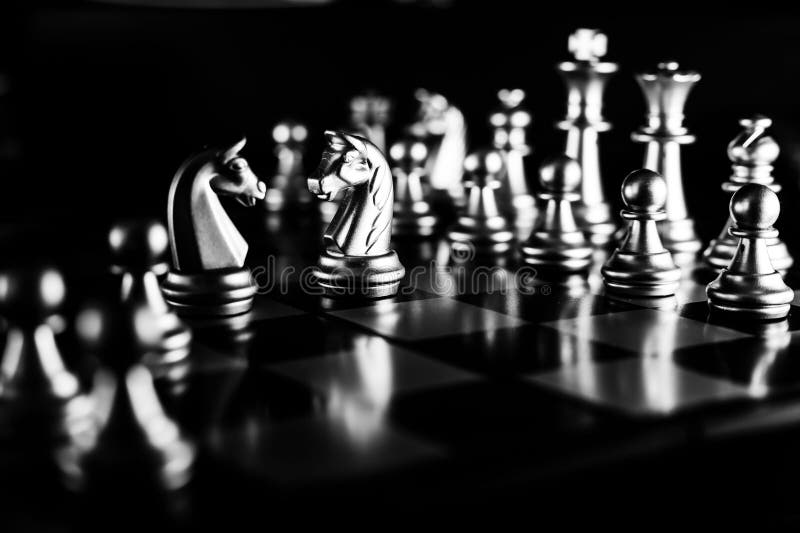 Grayscale High-angle Shot of a Chess Board with the Pieces on Top ...