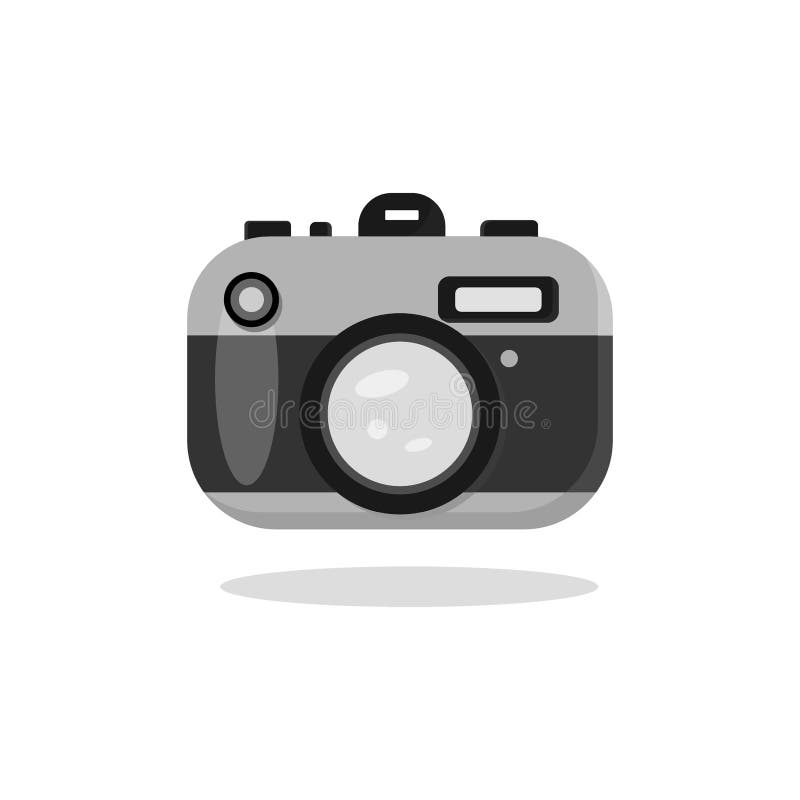 A Grayscale Illustration of a Classic Camera Stock Illustration ...