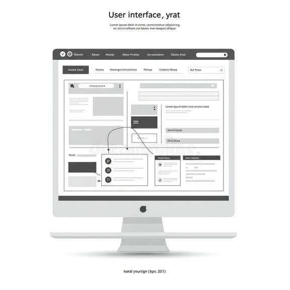 A Grayscale Illustration of a Computer Monitor Displaying a User ...