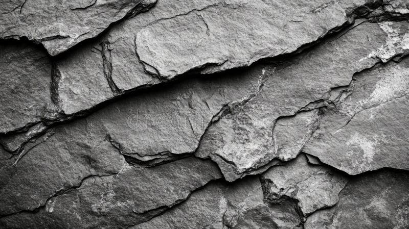 A Grayscale Image of Layered Slate Rock Texture Stock Illustration ...