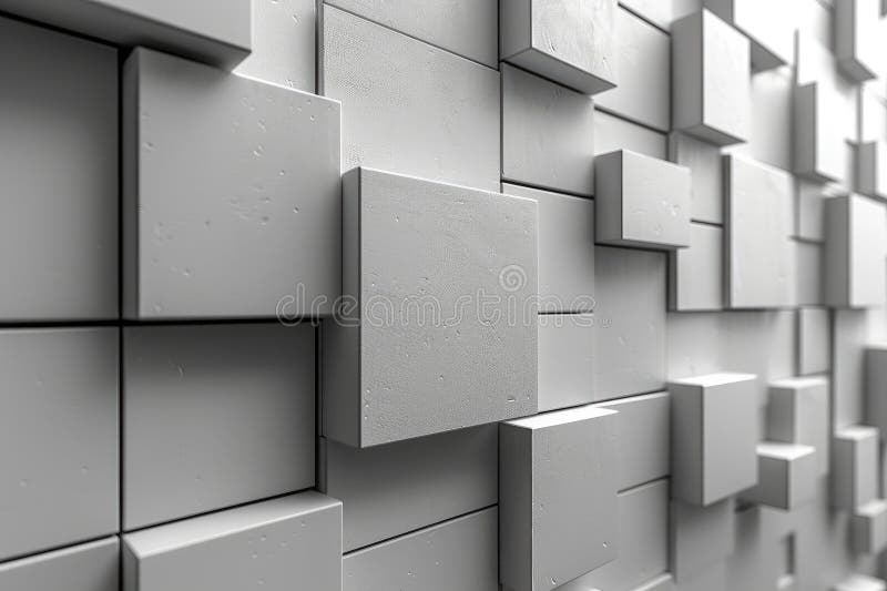 Abstract Gray Cubes 3D Wall Texture: Modern Architectural Background ...