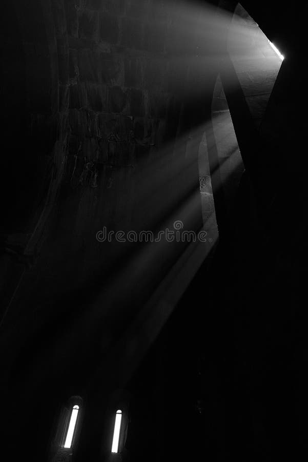 Grayscale Low Angle Shot of the Mystic Light Penetrating through ...