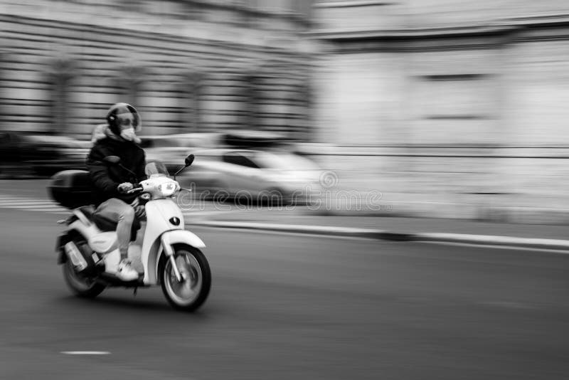 Grayscale of a Man Speeding on a Motorbike Editorial Photography ...