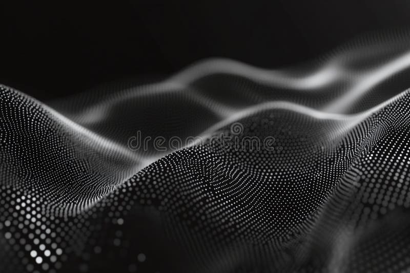 Grayscale Monochromatic Connected Dots or Digital Particles Waves ...