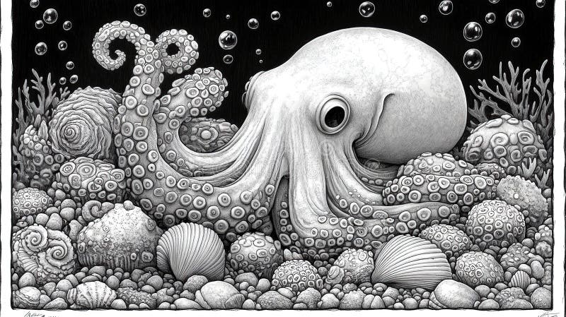 Grayscale Octopus Stock Photos - Free & Royalty-Free Stock Photos from ...