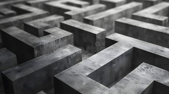 A Monochromatic Maze Constructed with Black Rectangular Concrete Blocks ...