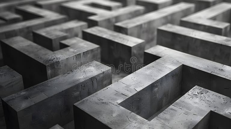 A Monochromatic Maze Constructed with Black Rectangular Concrete Blocks ...
