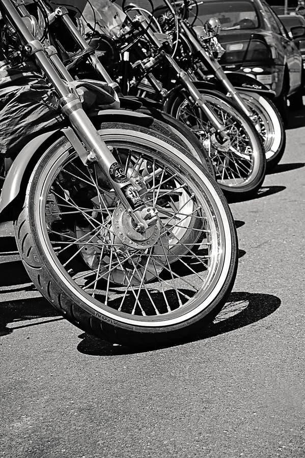 Grayscale Photo Of Parked Motorcycle Stock Photo - Image of monochrome ...