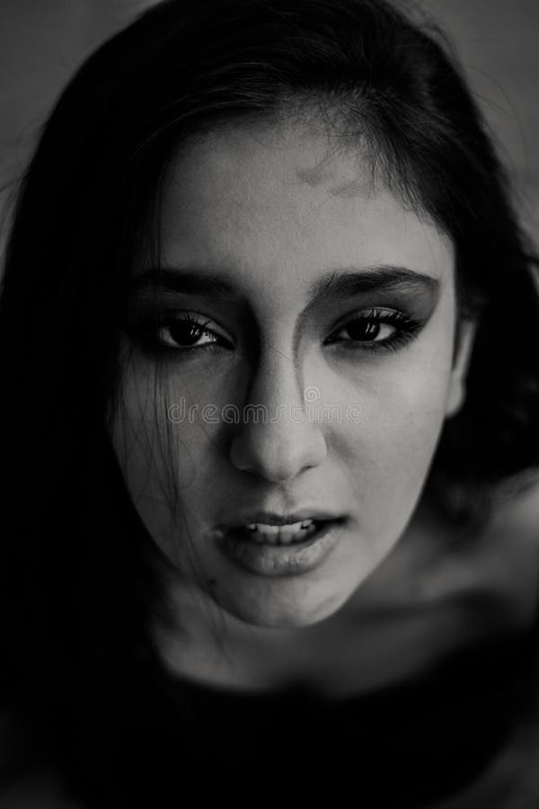 Grayscale Photo of Woman stock photo. Image of photoshoot - 114892544