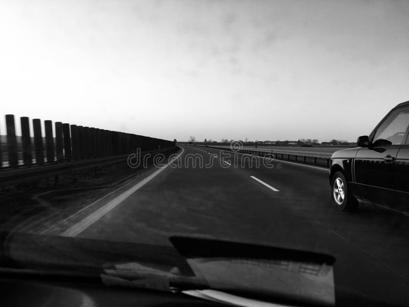 Grayscale Photography Of Car On Road Picture. Image: 111277656