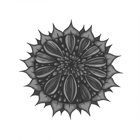 Grayscale Pixel Mandala Design Circular Geometric Pattern on White ...