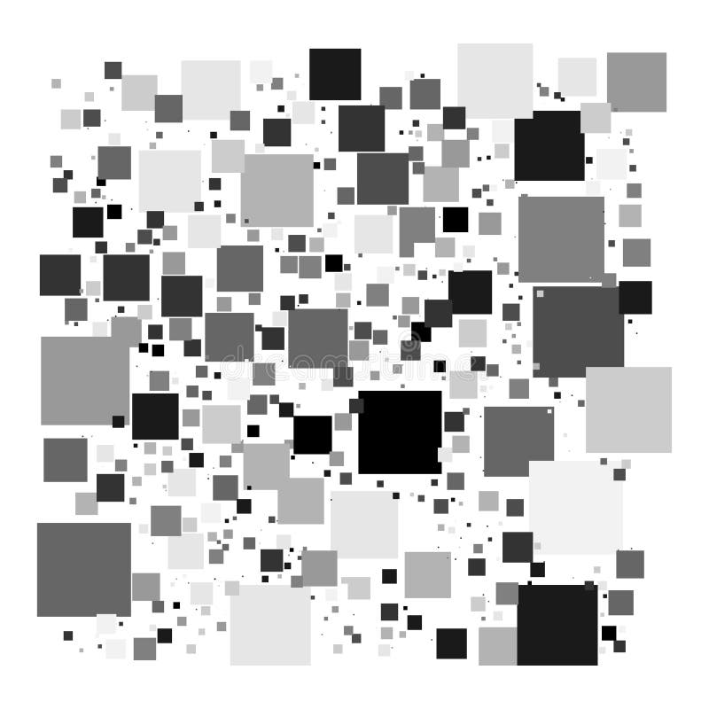 Grayscale Random Squares in Circle Formation Abstract Geometric Element ...