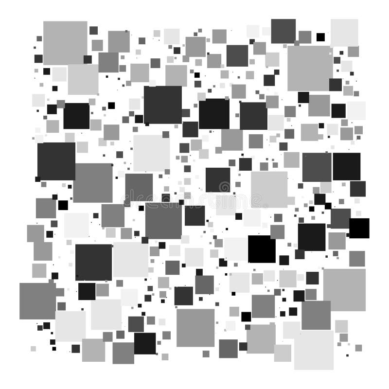 Grayscale Random Squares in Circle Formation Abstract Geometric Element ...