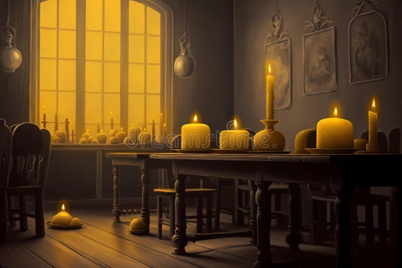 Candlelight Room Stock Illustrations – 1,745 Candlelight Room Stock ...