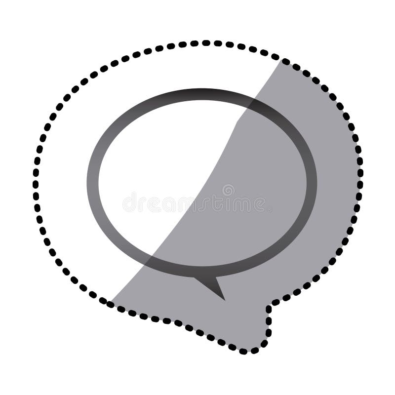 Grayscale Round Chat Bubble Icon Stock Illustration - Illustration of ...