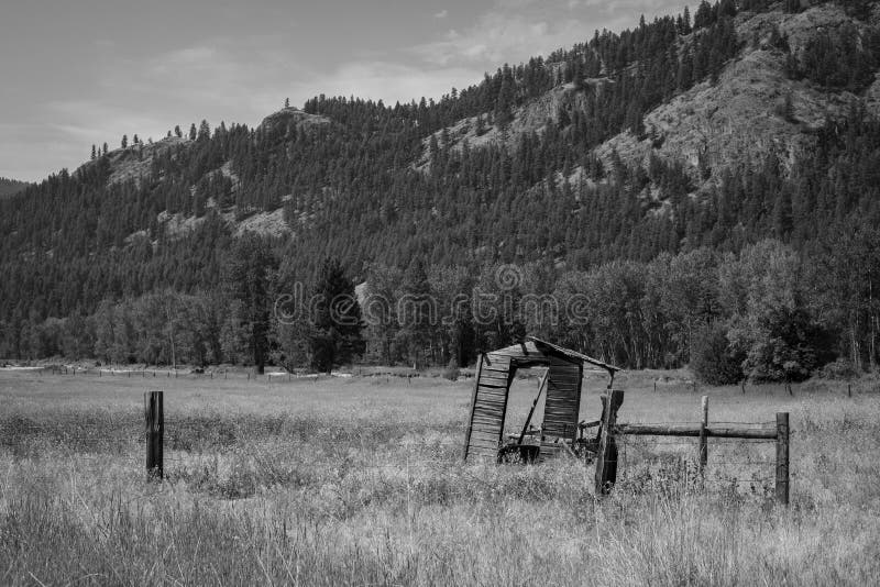 Grayscale of a Rural Landscape Stock Photo - Image of black, white ...