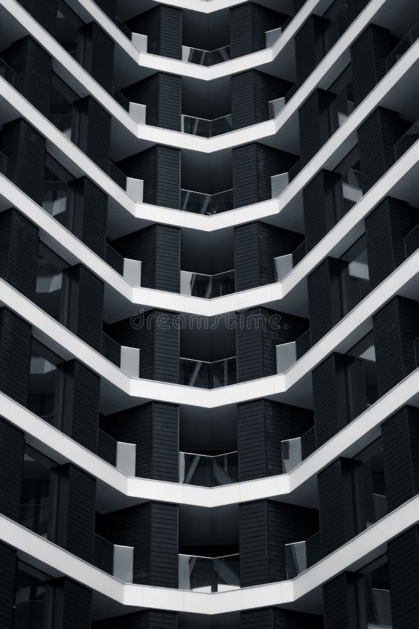 Grayscale Shot of an Abstract Architectural Exterior of an Urban ...