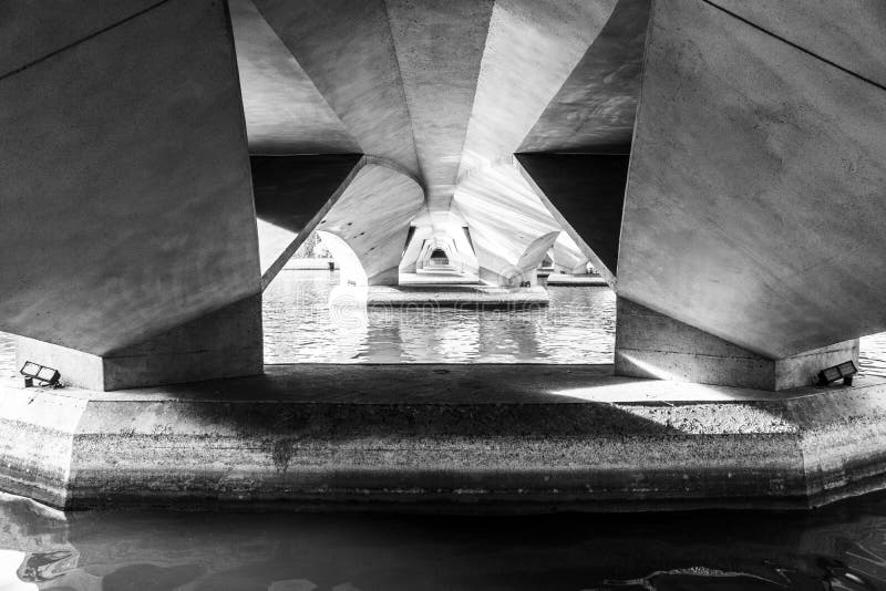 Grayscale Shot of the Abstract Architecture. Stock Image - Image of ...