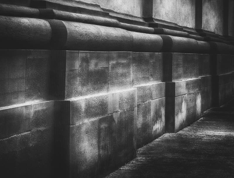 Grayscale Shot of an Old Architectural Building Wall Stock Photo ...
