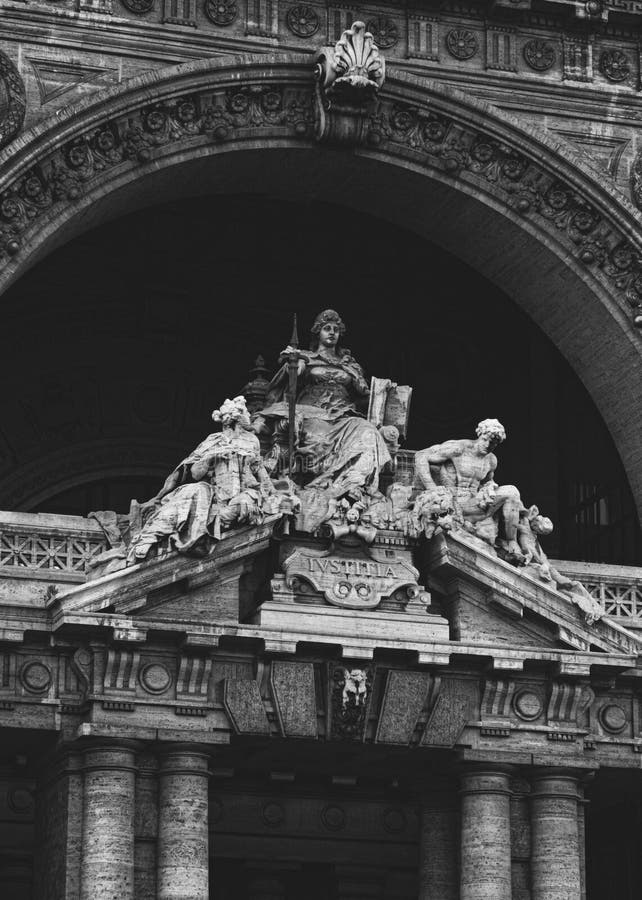 Grayscale Shot of the Palace of Justice, Rome Editorial Photo - Image ...