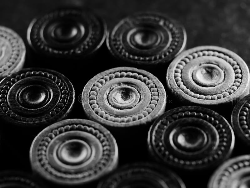 Grayscale Shot of Stacks of Checkers Pieces Stock Image - Image of ...