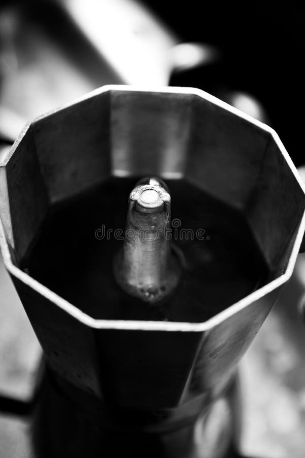 Grayscale Shot of a Traditional Coffee Maker Stock Image - Image of ...