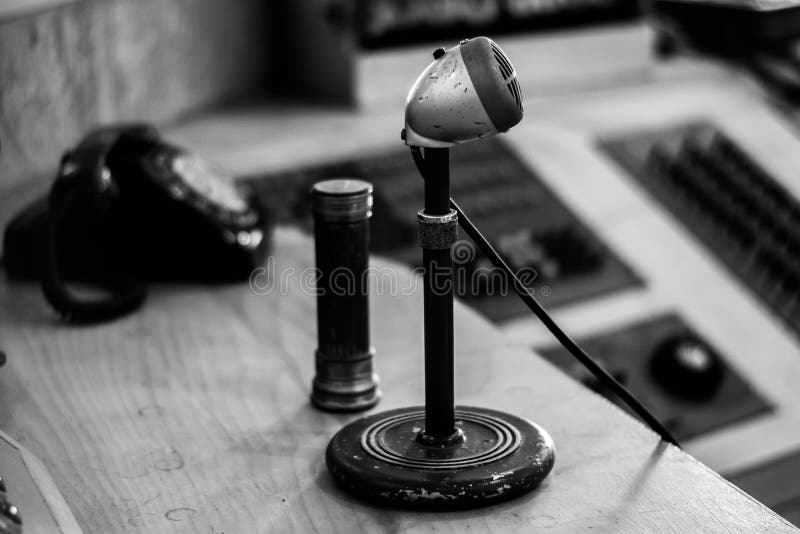 Old school microphone stock photo. Image of instrument - 31190226