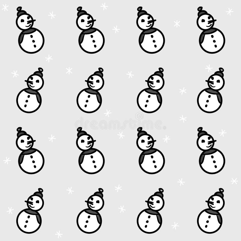 Grayscale Snowmen Stock Illustrations – 3 Grayscale Snowmen Stock ...