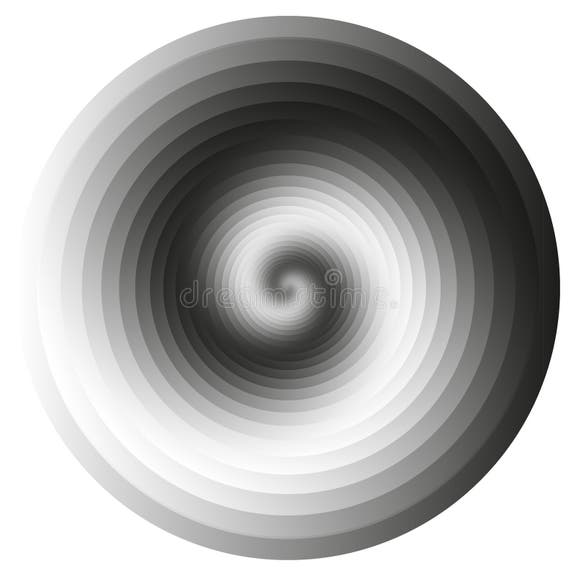 Grayscale Spiral Design. Black White Vortex. Vector Gradient Circle ...