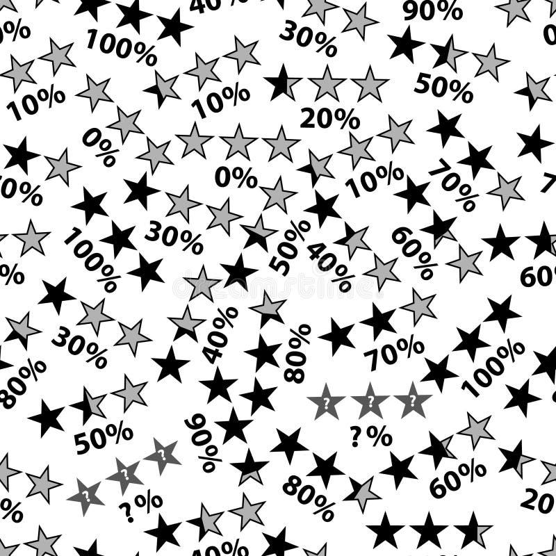 Grayscale Stars and Percentage for Rating and Reviews Seamless Pattern ...