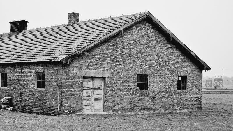 Grayscale View of a Building at the Auschwitz Concentration Camp in ...