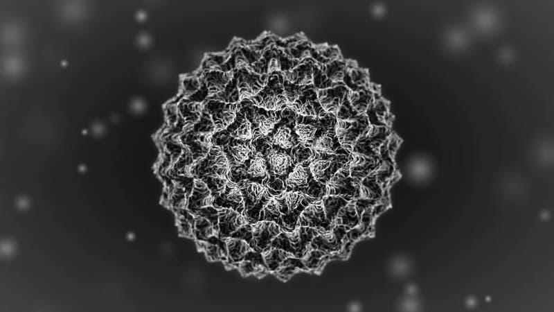 Grayscale Virus Detail with Depth of Field Effect - 3D Rendering Stock ...