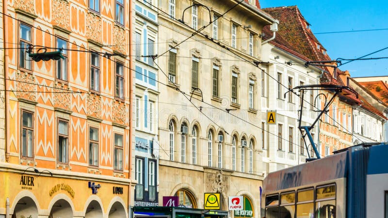 Urban Scene, View of Streets and Typical Architecture in Graz, Austria ...