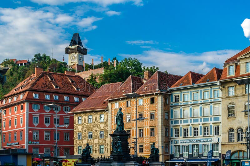 Urban Scene, View of Streets and Typical Architecture in Graz, Austria ...