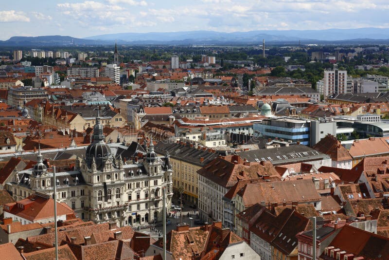 Graz City View in Austria,2015 Stock Photo - Image of cityscape ...