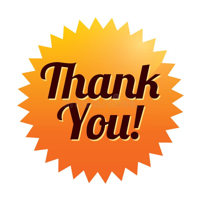 Grazie icona arancio illustrazione vettoriale. Illustrazione di colore ...