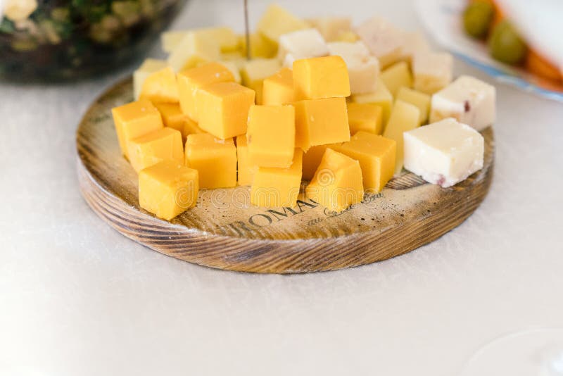 Grazing Cheese Board. stock image. Image of small, cubes - 249198809