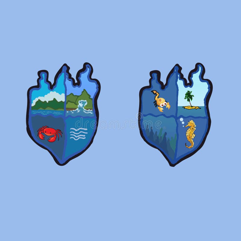 Water Emblem Logo. Water Coats of Arms Stock Illustration ...