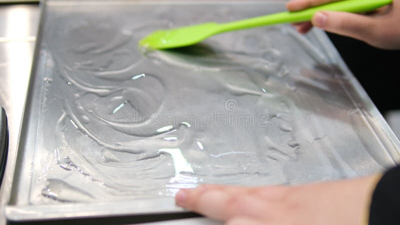 Grease a Baking Sheet Greasing Baking Tray Covered with Baking Paper ...
