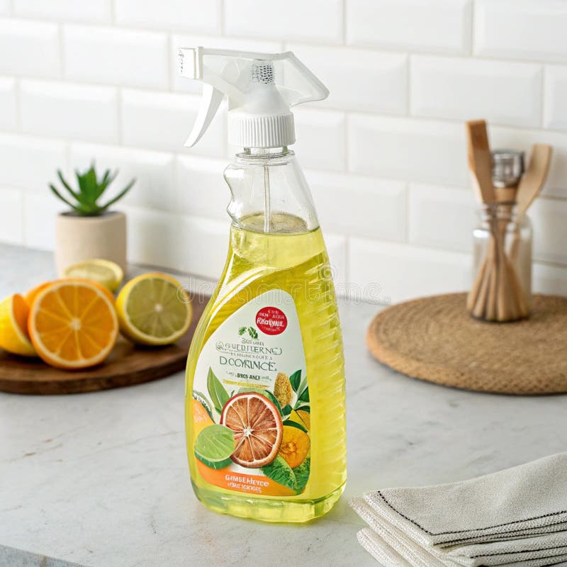 Grease Cutting Kitchen Spray Bottle with Citrus Burst Stock ...