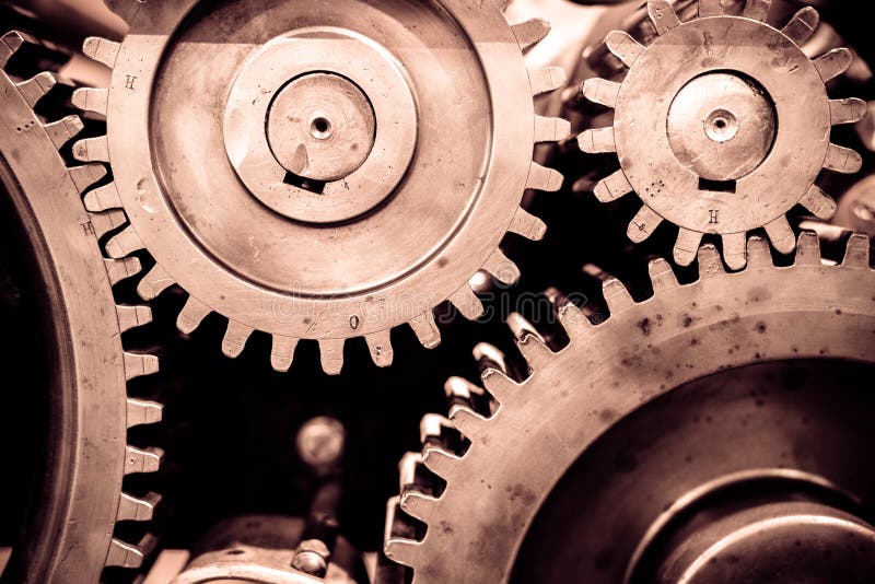 Greasy Gears in the Machine. Stock Image - Image of industrial, metal ...