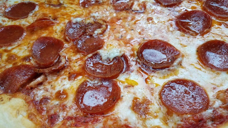 Greasy Hot Pepperoni and Cheese Pizza Slices Stock Image - Image of ...