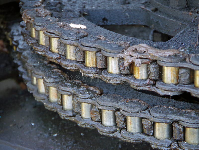 Greasy roller chain stock photo. Image of linkage, lubricate - 70080126