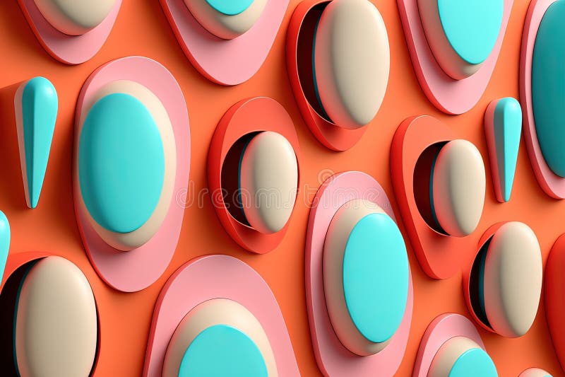 Great Abstract 3d Rendering of the Heart Shapes of Objects. Love and ...