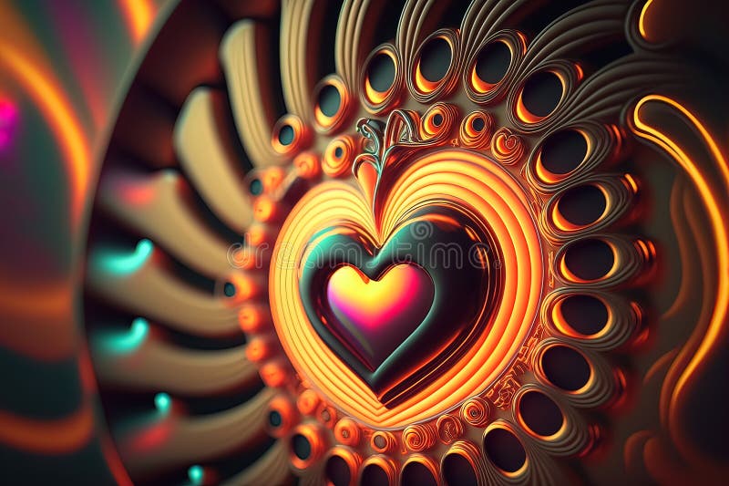 Great Abstract 3d Rendering of the Heart Shapes of Objects. Love and ...