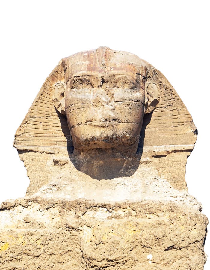 The Great Ancient Sphinx Isolated on a White Background. Front View ...